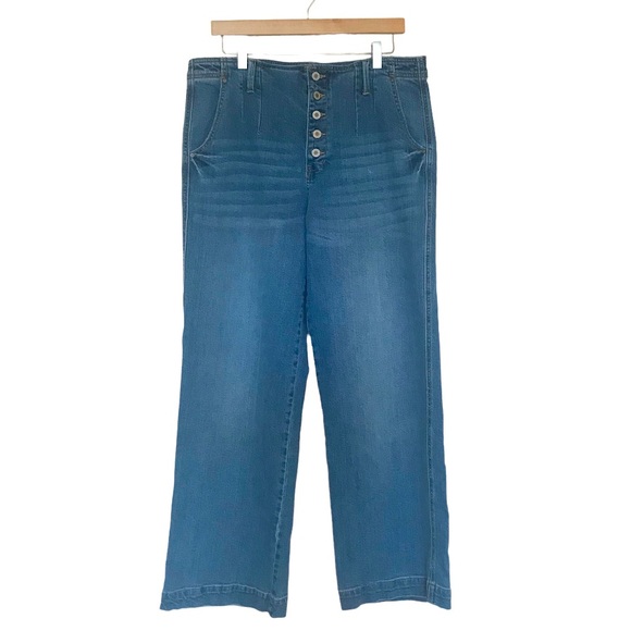 KanCan | Jeans | Kancan Wide Leg Exposed Button Fly Blue Jeans | Poshmark